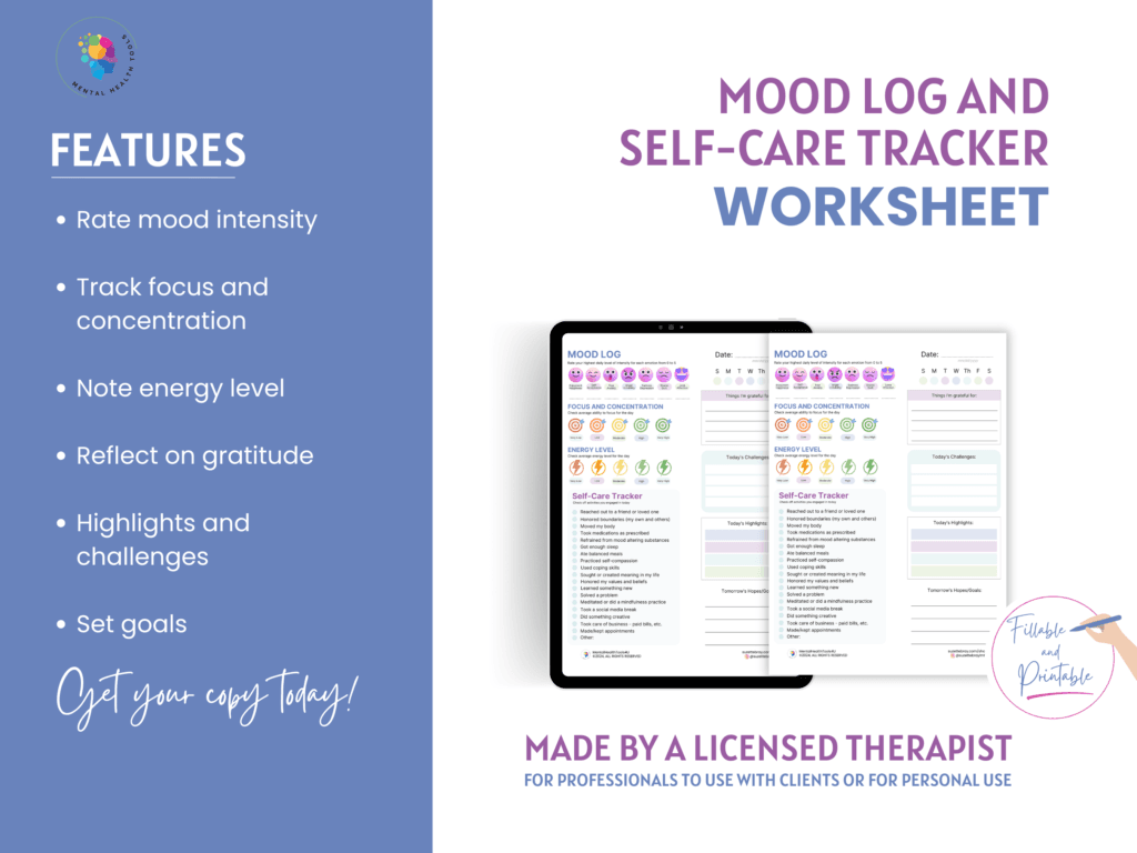 Mood Log and Self-Care Tracker – Suzette Bray, LMFT